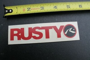 Rusty Surfboards Clothing OG Red Black V21b Vintage Surfing Sticker ...
