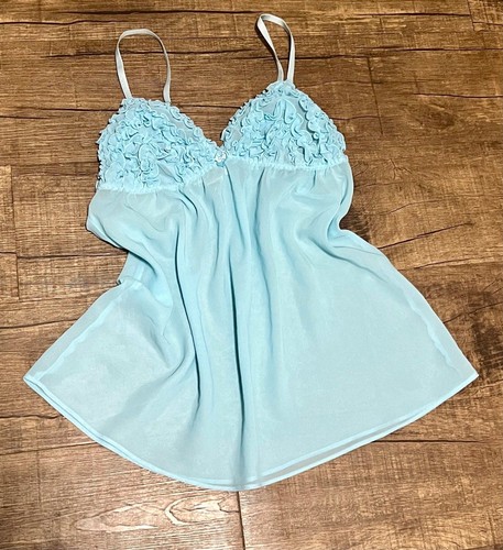 Baby blue turquoise chiffon coquette lingerie top | eBay