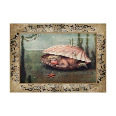 Little Mermaid By Bessie Gutmann Cotton Fabric Block Panel Sewing ...