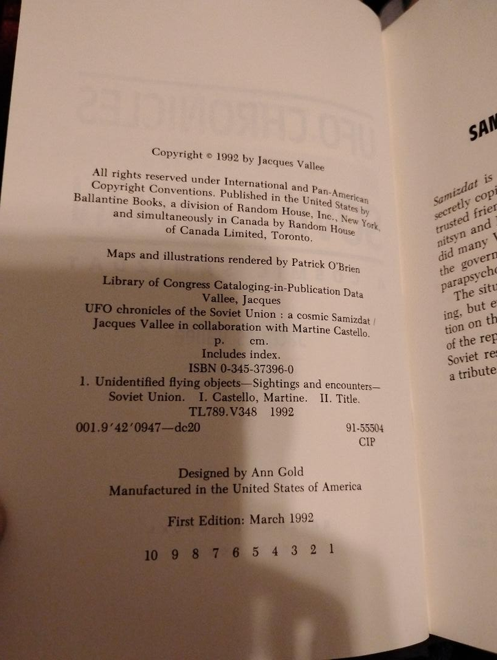 UFO Chronicles of the Soviet Union A Cosmic Samizdat Jacques Vallee 1st ...