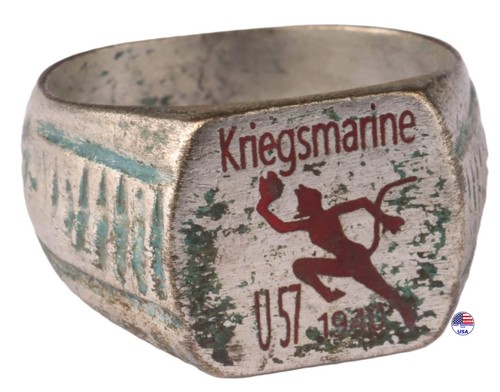 U 57 Kriegsmarine 1940 Devil U-boat WW2 German ring naval submarine ...