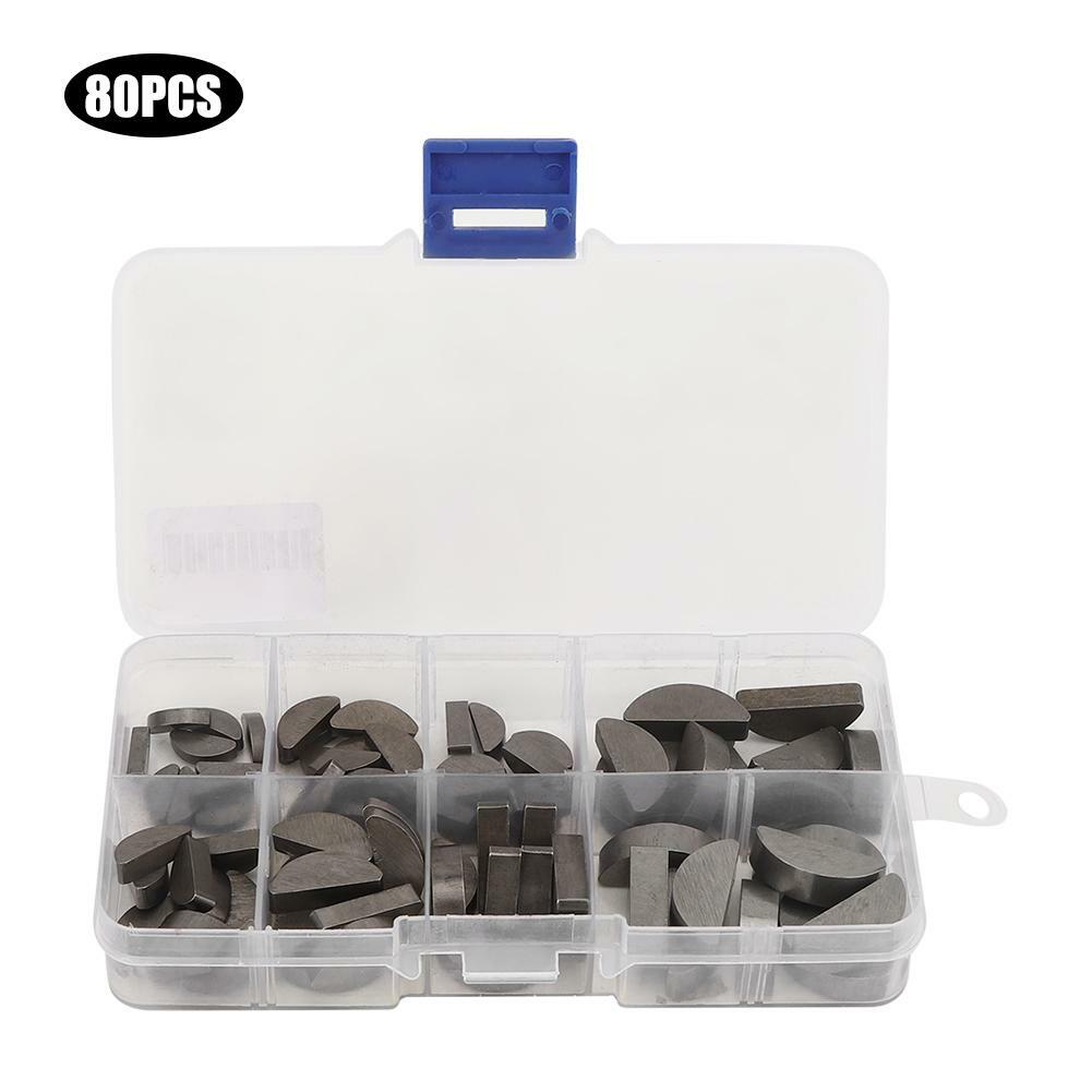 80pcs Stainless Steel Key Assortment Kit Half Moon Fasteners Various ...