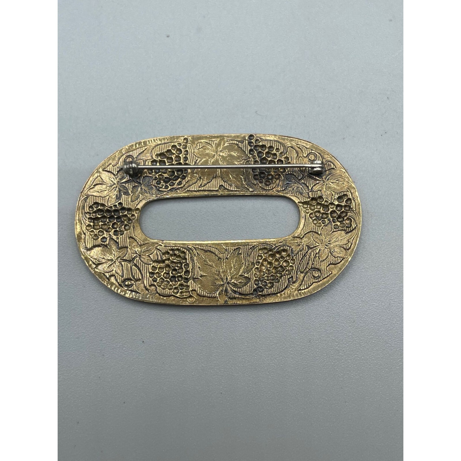 Vintage Older Pin Brooch Embossed Grape and Leaves Design Gold Tone ...