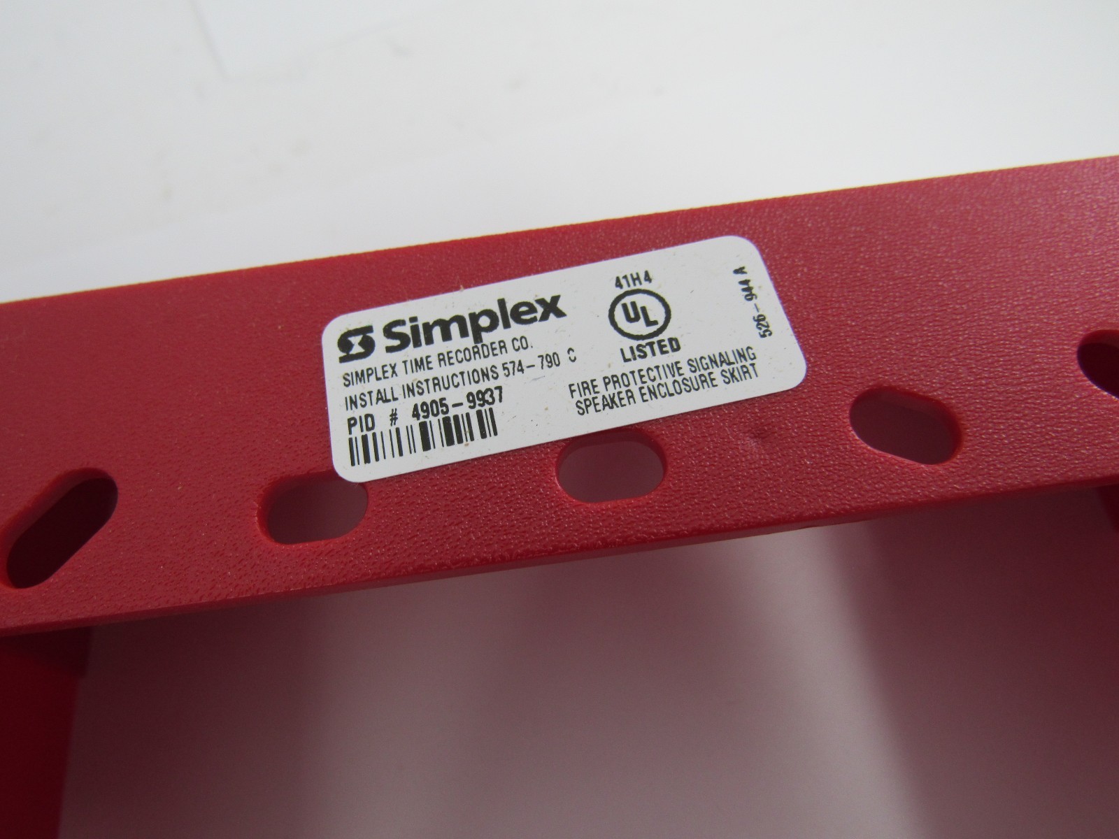 SIMPLEX RED 1.5" DP FIRE ALARM SKIRT 0742295 4905-9937 | eBay