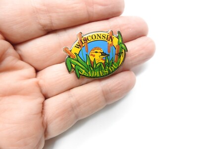 1997 Enamel Clear Glazed Wisconsin Ladies DU Brooch Pin Vintage | eBay