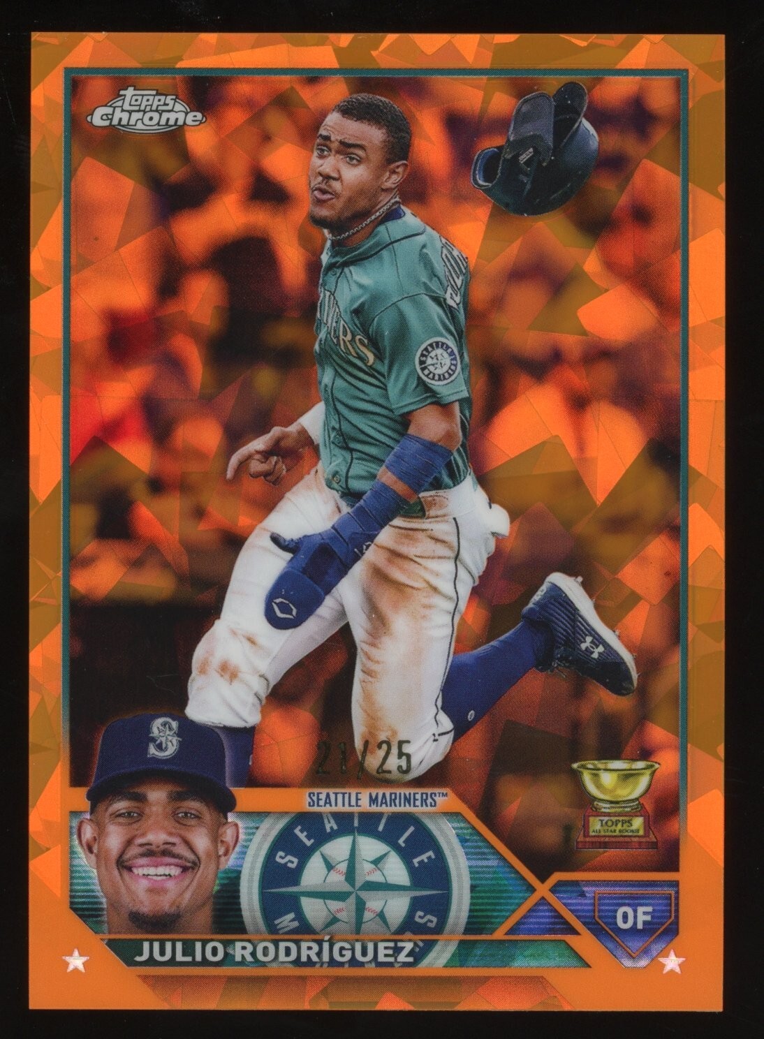 2023 Topps Chrome Sapphire Julio Rodriguez Orange Refractor 21/25 ...