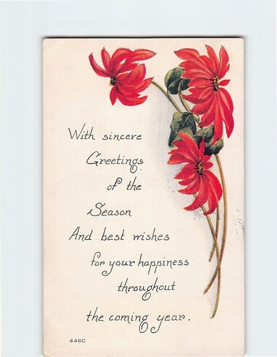 Postcard Best Wishes Greeting Card with Quote and Flowers Art Print | eBay