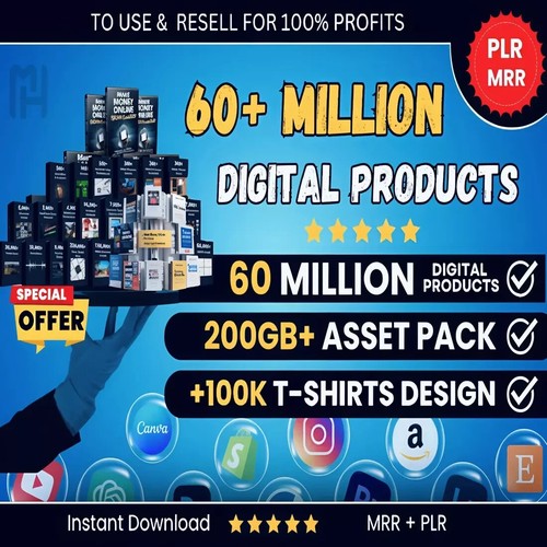 60 Million+ Digital Products Mega Bundle | Passive Income Machine | Ready-to-Use | eBay