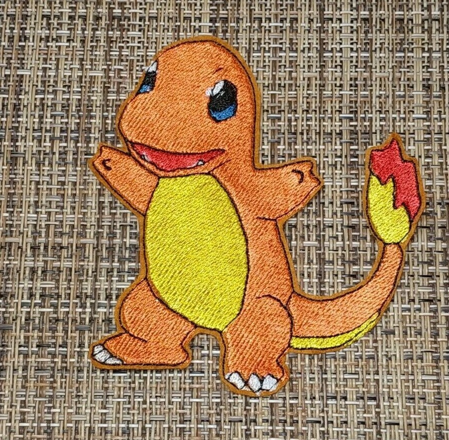 Patch Iron-On Charmander Meme Surprised Embroidered Applique Kids | eBay