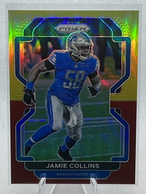 2021 Panini Prizm Yellow & Red Prizm Jamie Collins Auto 25/39 Detroit ...