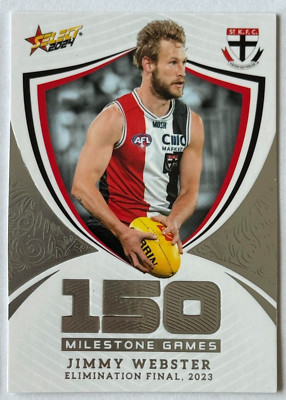 2024 Select Footy Stars Milestone - Jimmy Webster MG92 St Kilda | eBay ...