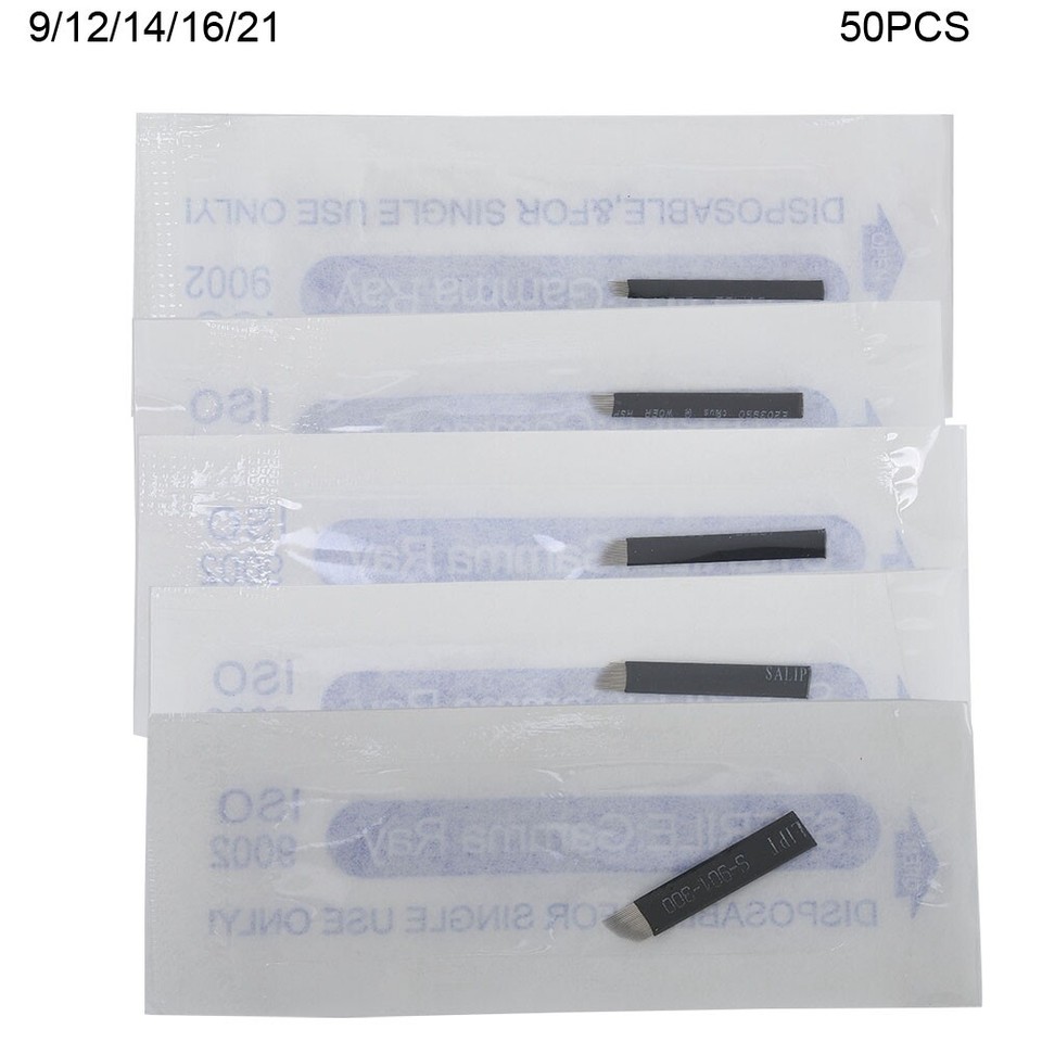 50pcs Microblading Eyebrows Needles Eyebrow Eye Lips Tattoo Needles 9 ...