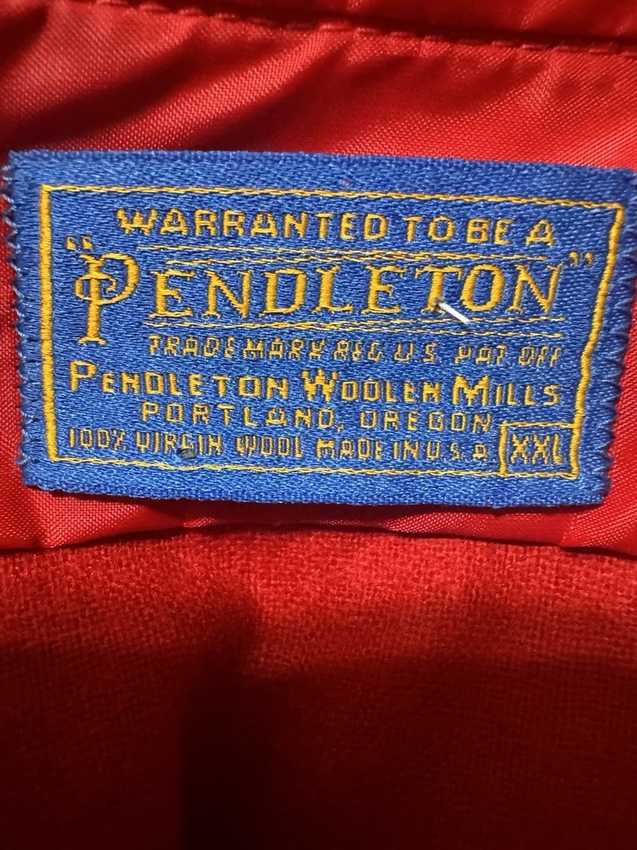 Vintage Pendleton Red Wool Shirt Jacket Elbow Patches XXL USA | eBay