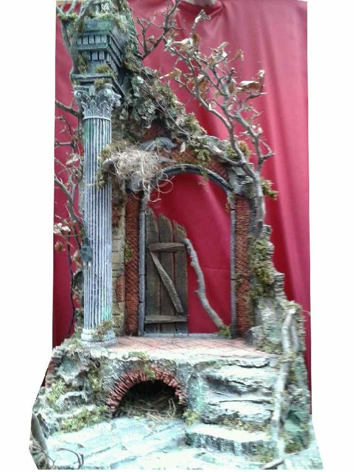 Krippe Tempel für Hirten 35 CM 40x50 CM Hoch 90 CM Napoletano Nic a120 ...