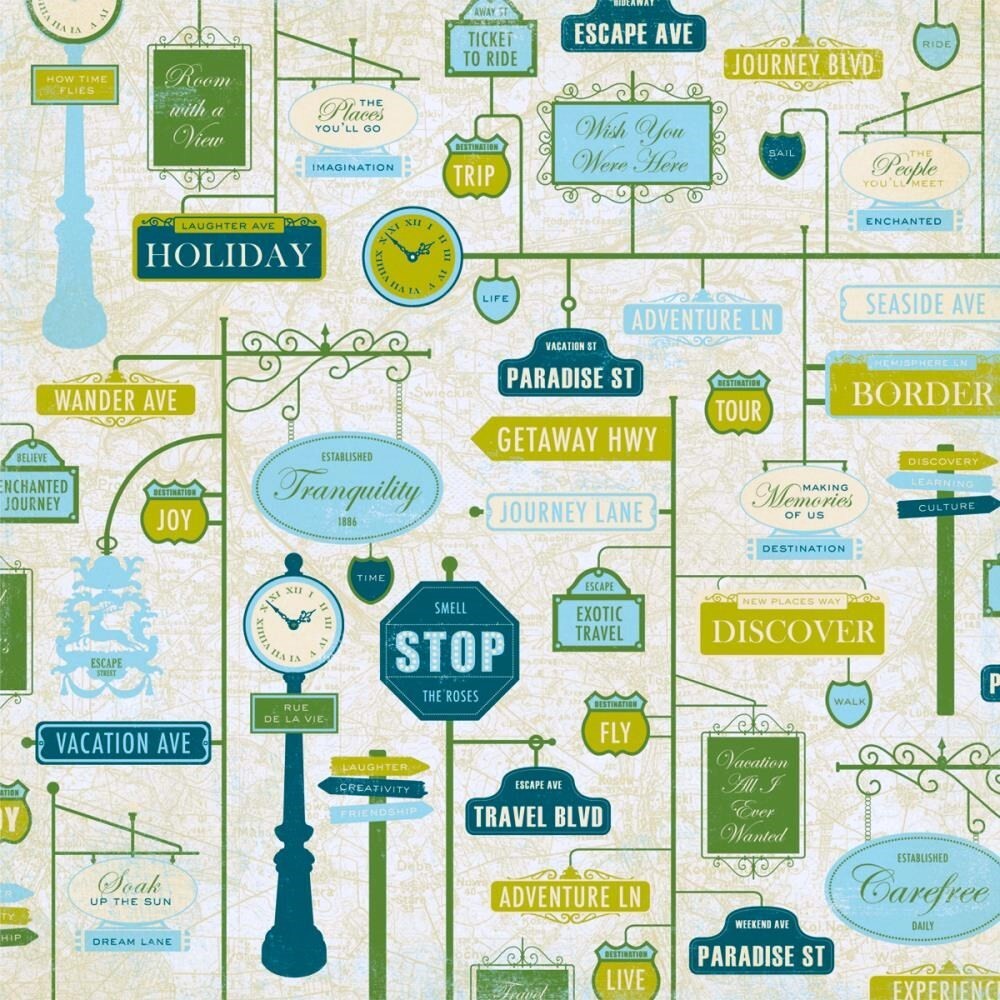 Panoramic -Street Signs, varnish scrapbook paper - Making Memories ...