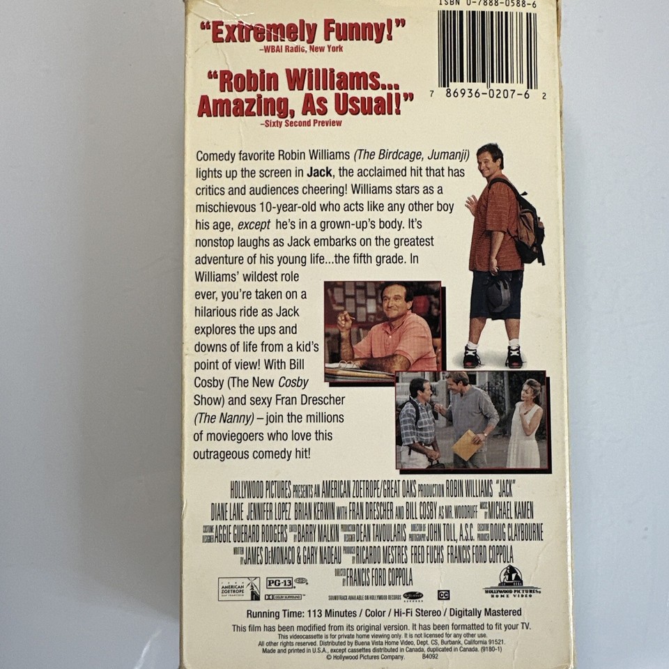 Jack (VHS, 1997) 786936020762 | eBay
