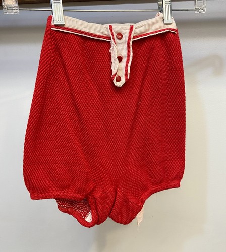 Vintage 1950s Red Cotton Elastic Children's Halter Bathing Suit ...