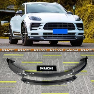 2pcs Carbon Fiber Front Bumper Lip Spoiler Kit Set Fit For Porsche ...