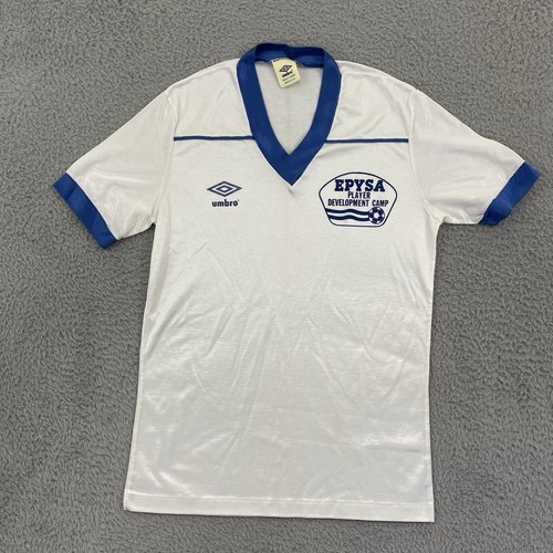 Vintage Umbro Jersey Adult Medium White Soccer Futbol Sport 80s Short ...