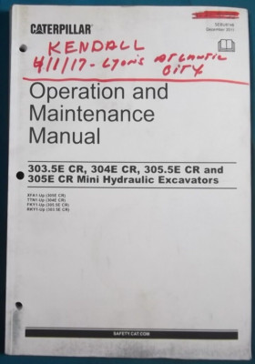 CAT CATERPILLAR 303.5E 304E 305E 305.5E CR OPERATION & MAINTENANCE ...
