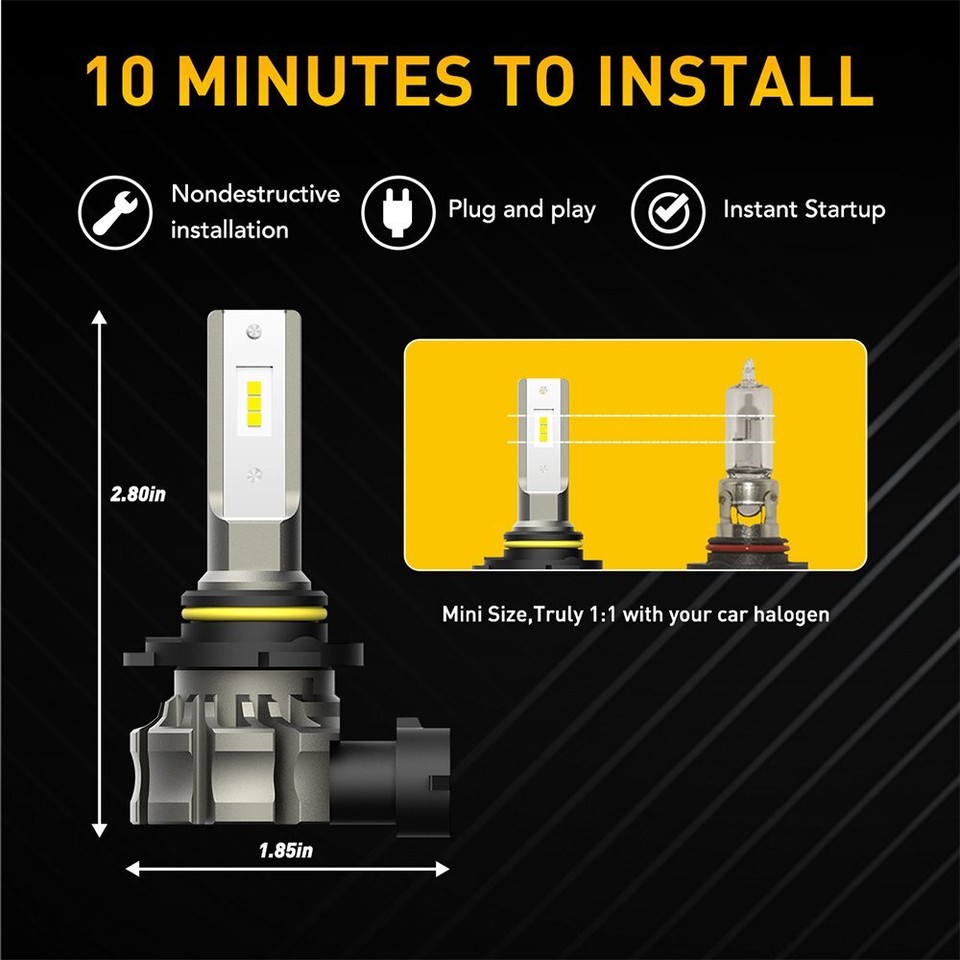 H10 AUXITO 9145 LED 9140 Bulbs Fog Driving Light 6500K Super Bright ...