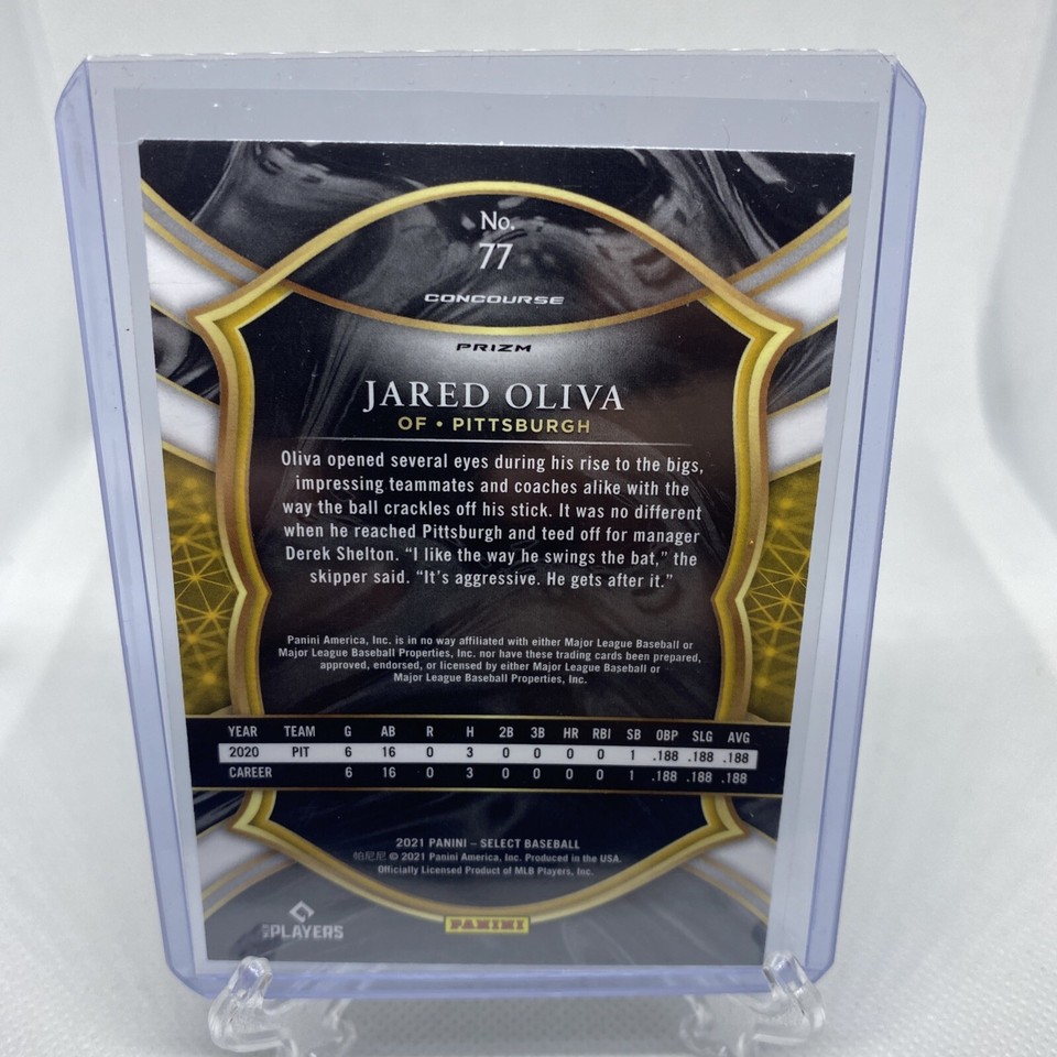 2021 Panini Select baseball #77 scope prizm Jared oliva Pittsburgh ...
