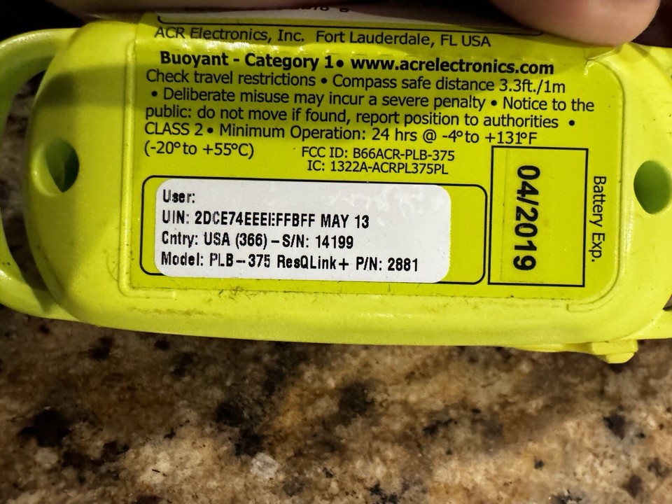 ACR ResQLink+ PLB-375 Buoyant 406 MHZ GPS Personal Locator Beacon. 4 | eBay