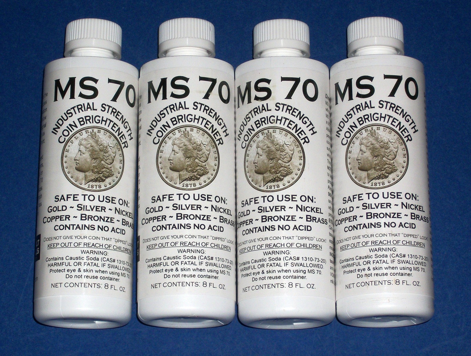 FOUR (4) MS70 Coin Cleaner Brightener and Cleaner for Gold Silver ...