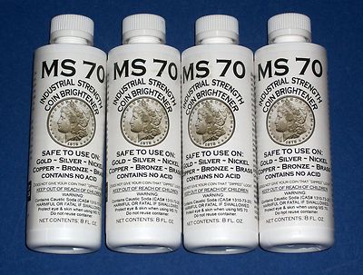 FOUR (4) MS70 Coin Cleaner Brightener and Cleaner for Gold Silver ...