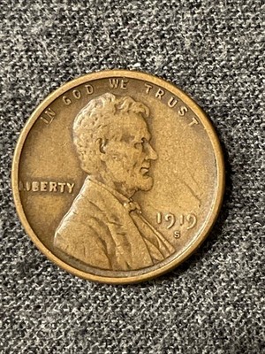 1919 S MINT LINCOLN WHEAT PENNY RARE VF VERY FINE RARE 107 Years Old ...
