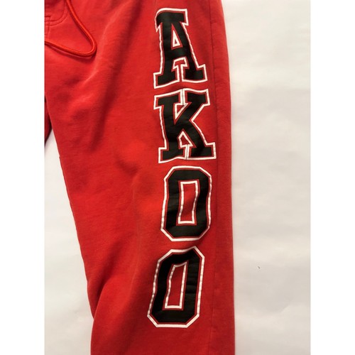 Akoo Mens Spellout Logo Patch Sweatpants Drawstring Waist Red Size XXL ...