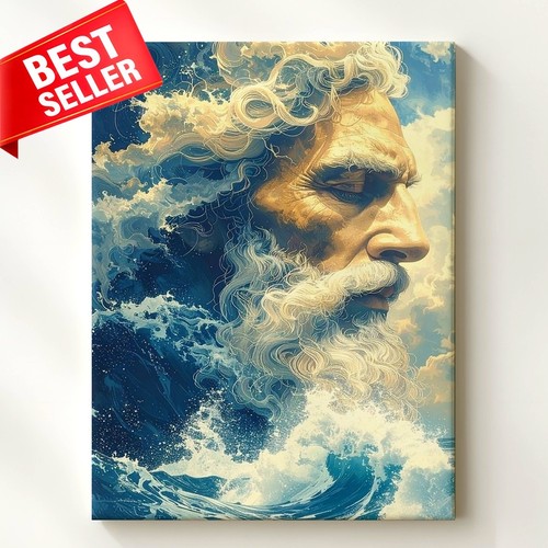 Canvas Sky Clouds Elemental Portrait Zeus Poseidon Formed Entirely Sea ...