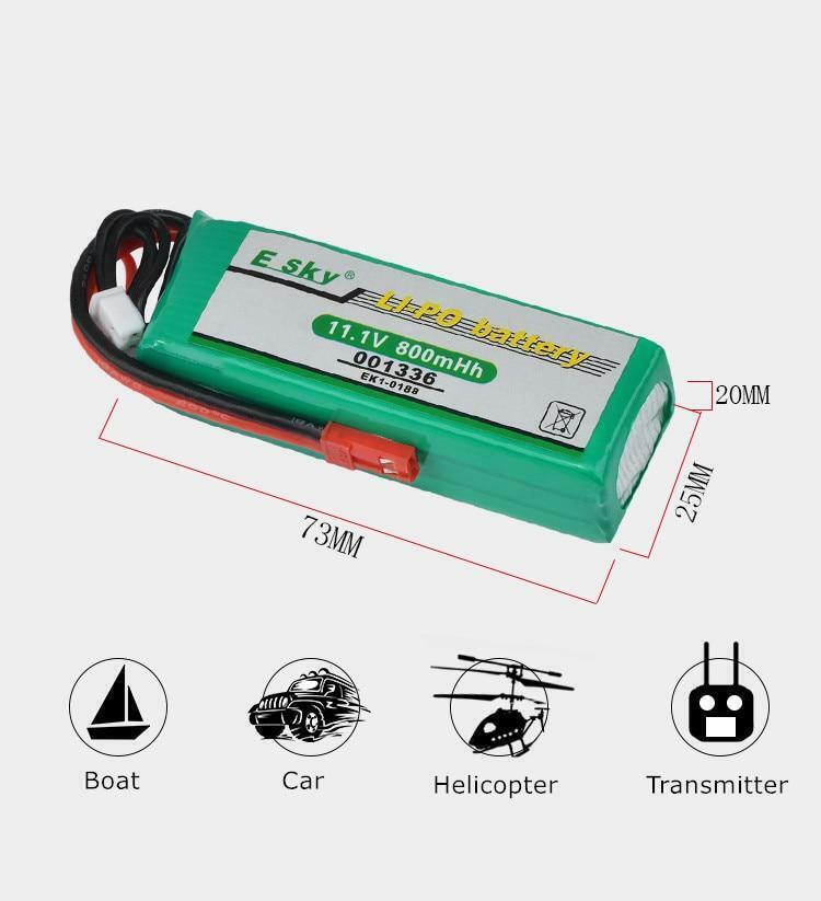 3× 11.1V 800mAh 20C Lipo Battery for Helicopter Ek1-0188 Lama E020 Rc ...