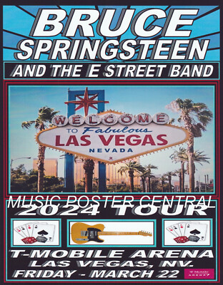 Bruce Springsteen & E Street Band Las Vegas 3/22/24 Color Tour Poster w ...