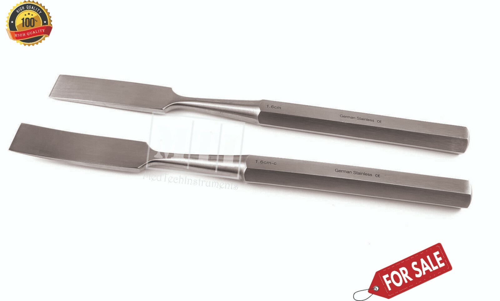 2 Surgical Hibbs Chisel 1.6 cm Curved & Straight Orthopedic Instruments ...
