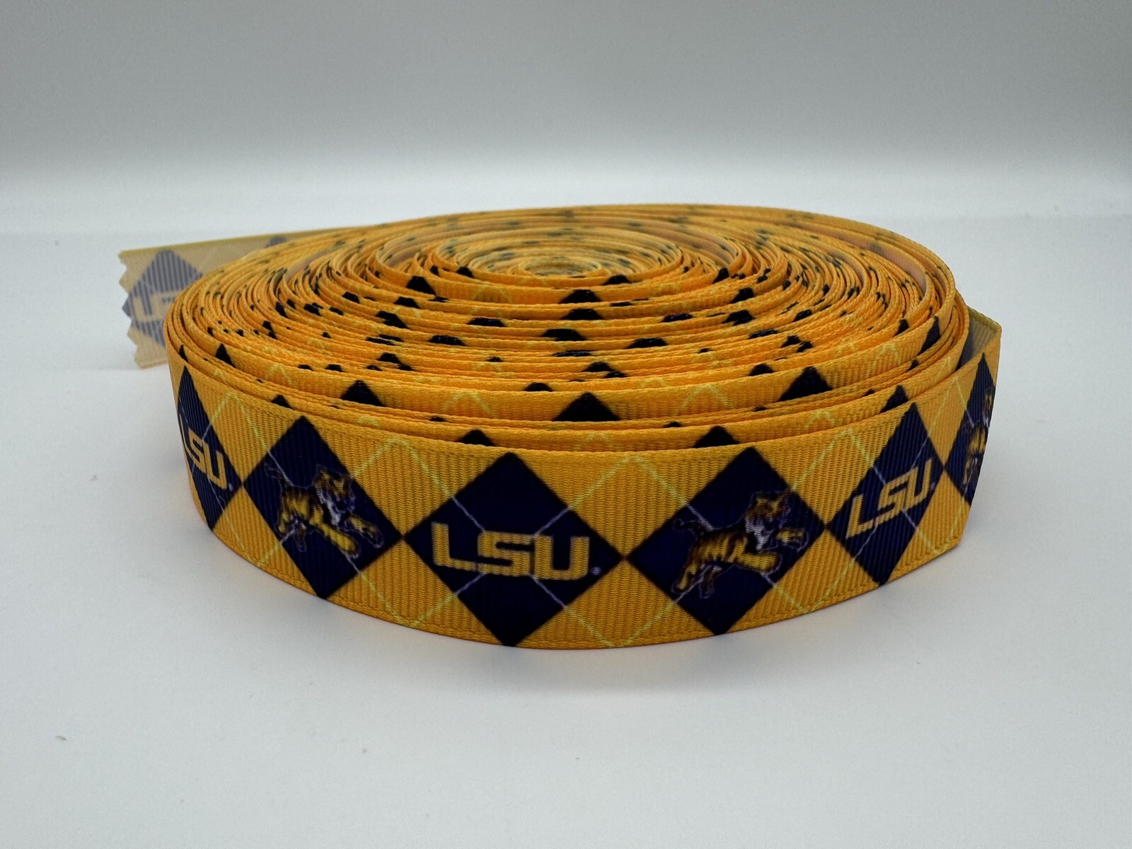 NEW 5-yards of LSU Tigers 7/8" wide Grosgrain Ribbon | eBay