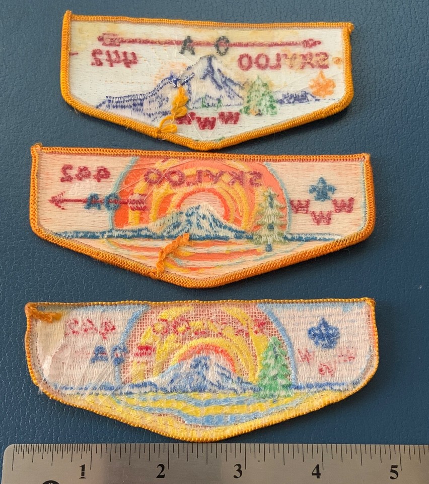 3 VTG OA SKYLOO LODGE 442 Order of the Arrow Flap PATCHES WWW BSA OR ...