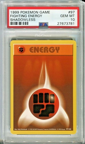 PSA 10 GEM MINT Pokemon FIGHTING ENERGY Base Set Shadowless 97/102 | eBay