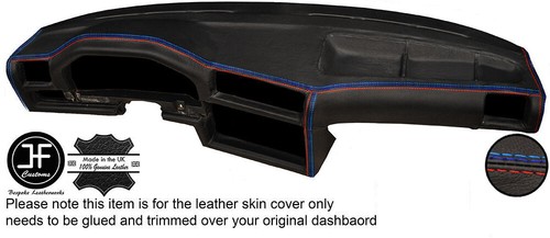 TRI STITCH REAL LEATHER DASH DASHBOARD COVER FITS BMW 3 SERIES E30 82 ...