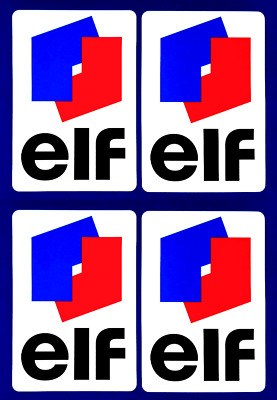 4 X 100MM ELF MOTOR OIL LOGO GARAGE VINYL STICKERS | eBay UK