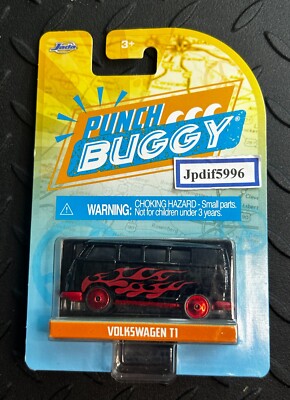 JADA Punch Buggy Slug Bug Volkswagen T1 Black/Red Flames Red Wheels | eBay