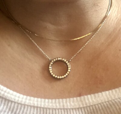 PANDORA Sterling Silver Circle of Sparkle Hearts 1 1/4" Pendant ...