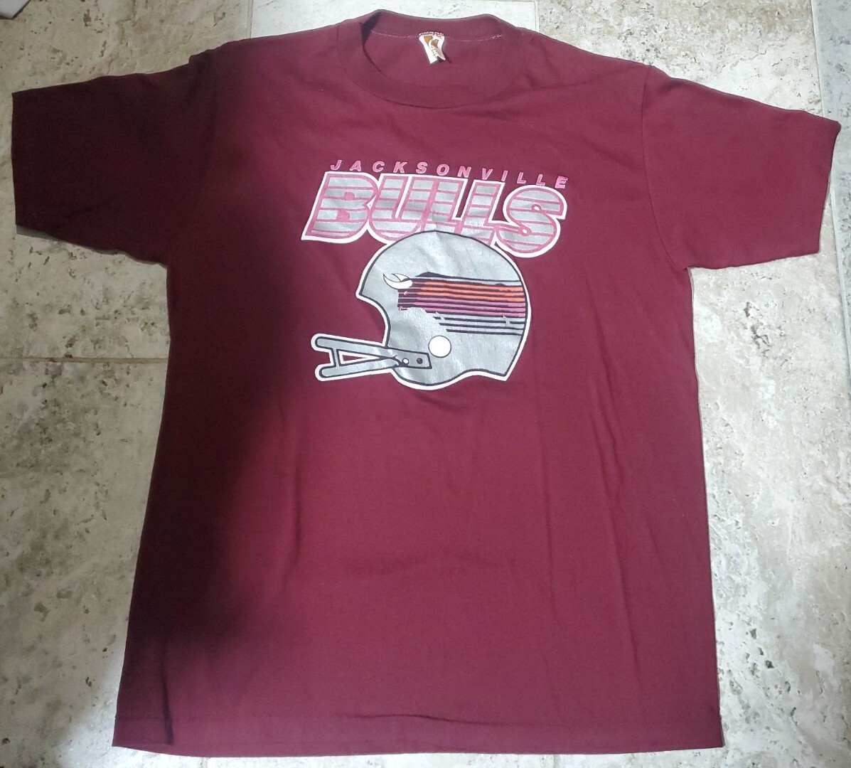 ULTRA RARE VINTAGE 80'S LOGO 7 USFL JACKSONVILLE BULLS T-SHIRT MEN'S ...
