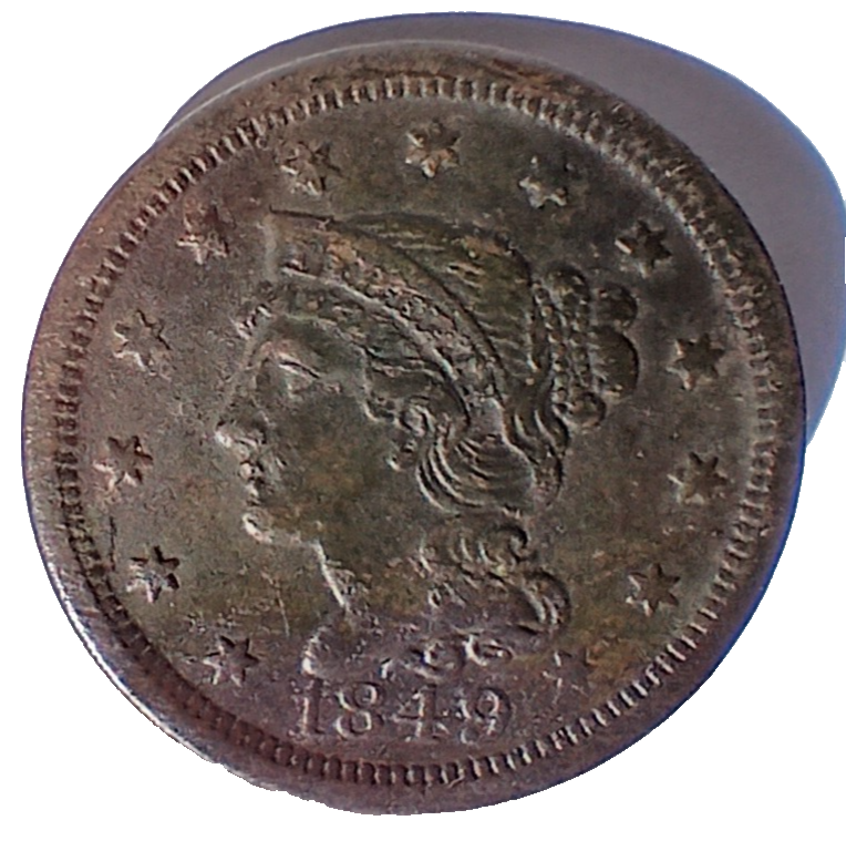 1849 Large Cent – Braided Hair – N‑5 Attribution – Original Surfaces ...