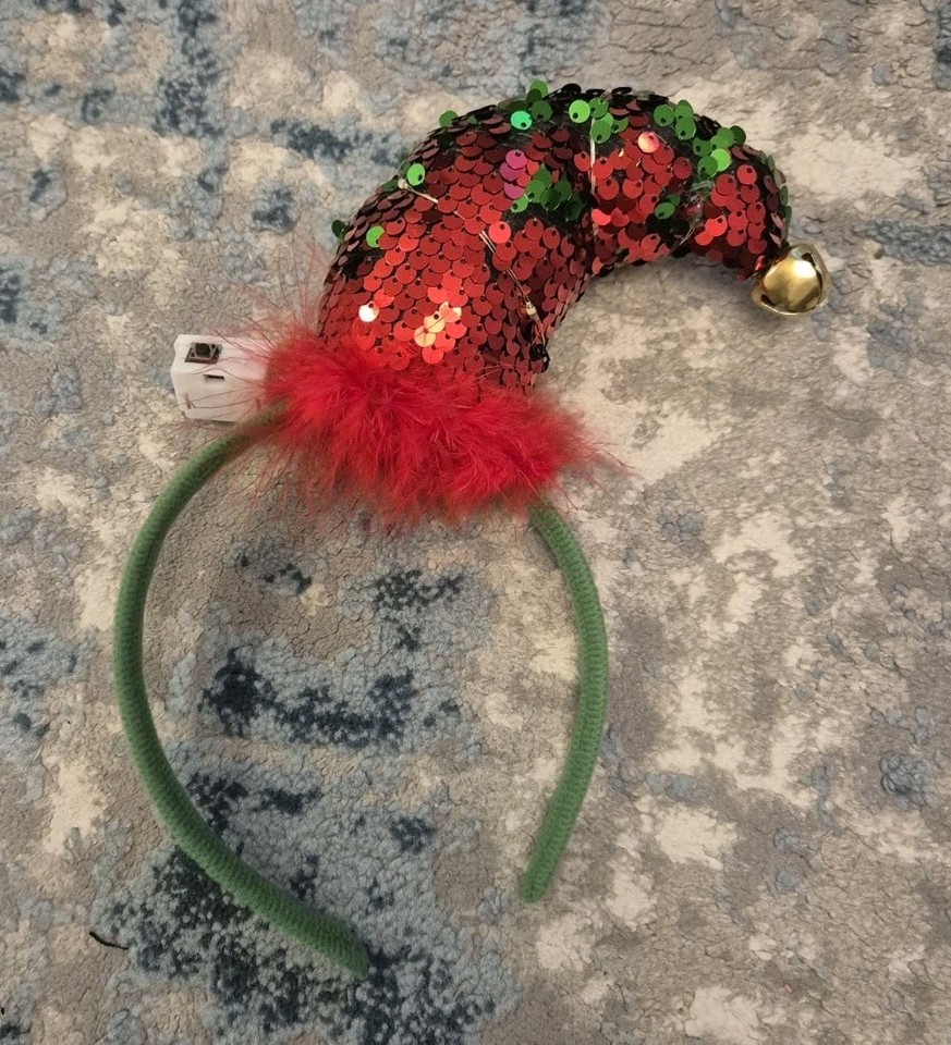 Christmas Headbands Office Party Novelty Fancy Dress Xmas Elf- Light Up ...