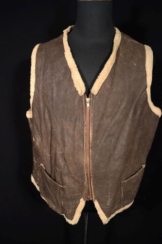 Authentic 1940’s Vintage WWII Era Sheepskin Leather Shearling Vest ...