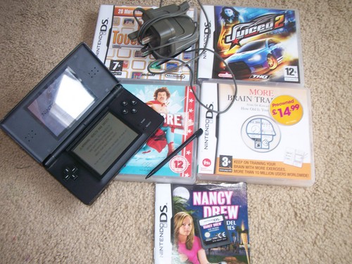 NINTENDO DS BLACK + 5 GAMES | eBay