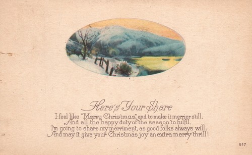 Vintage Postcard 1925 Feel Like Christmas Here Your Share Greetings ...