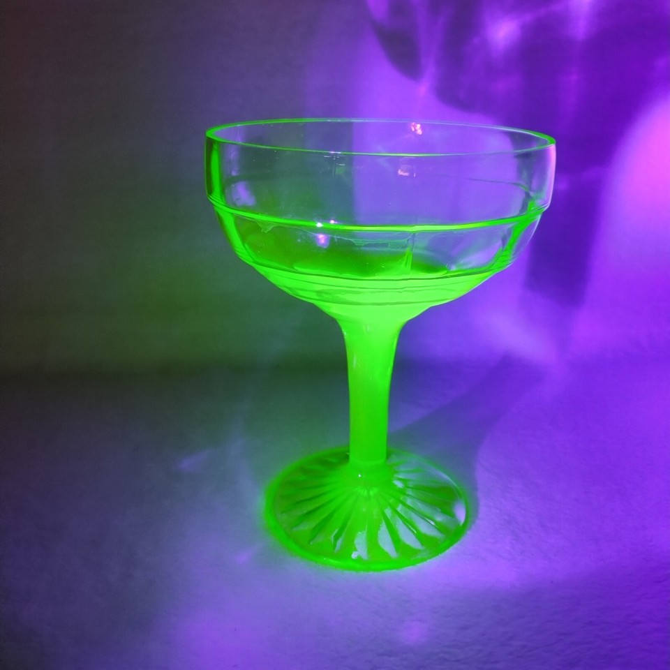 Vintage Depression Green Glass Block Opt Uranium VTG Dinnerware- by the ...