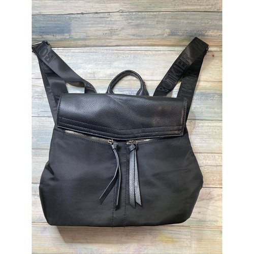 Botkier New York Black Leather Nylon Classic Shoulder Strap Backpack ...
